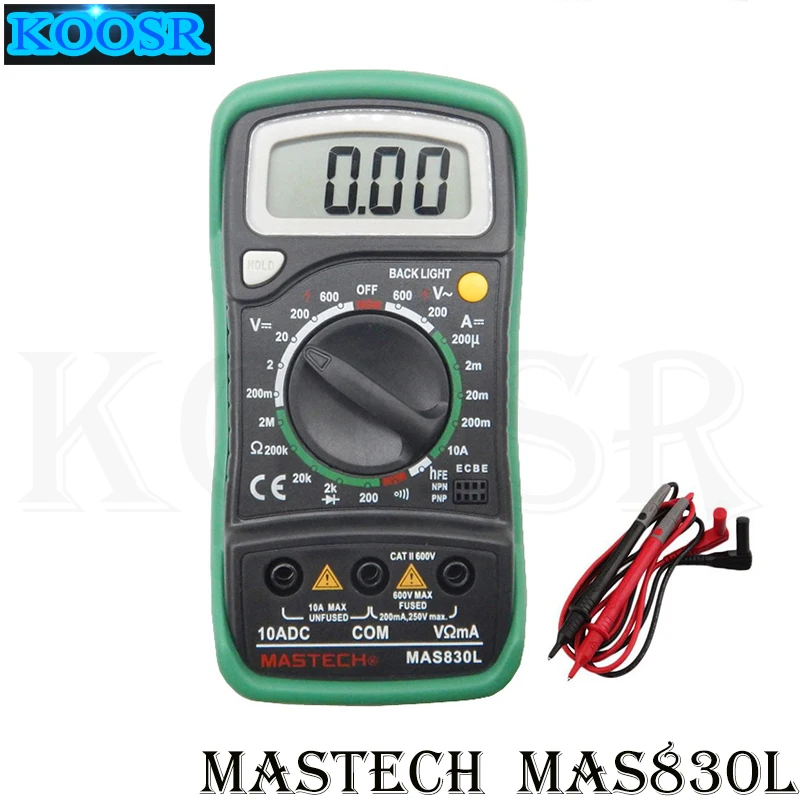MASTECH MAS830L Mini Digital Multimeter Handheld LCD Display DC Current ...
