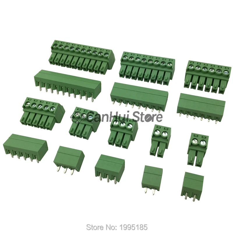 15edg 3.81mm 3.5mm Kf2edg Pcb Screw Terminal Block Connector Plug Pin Header Socket 2/3/4/5/6/7 ...