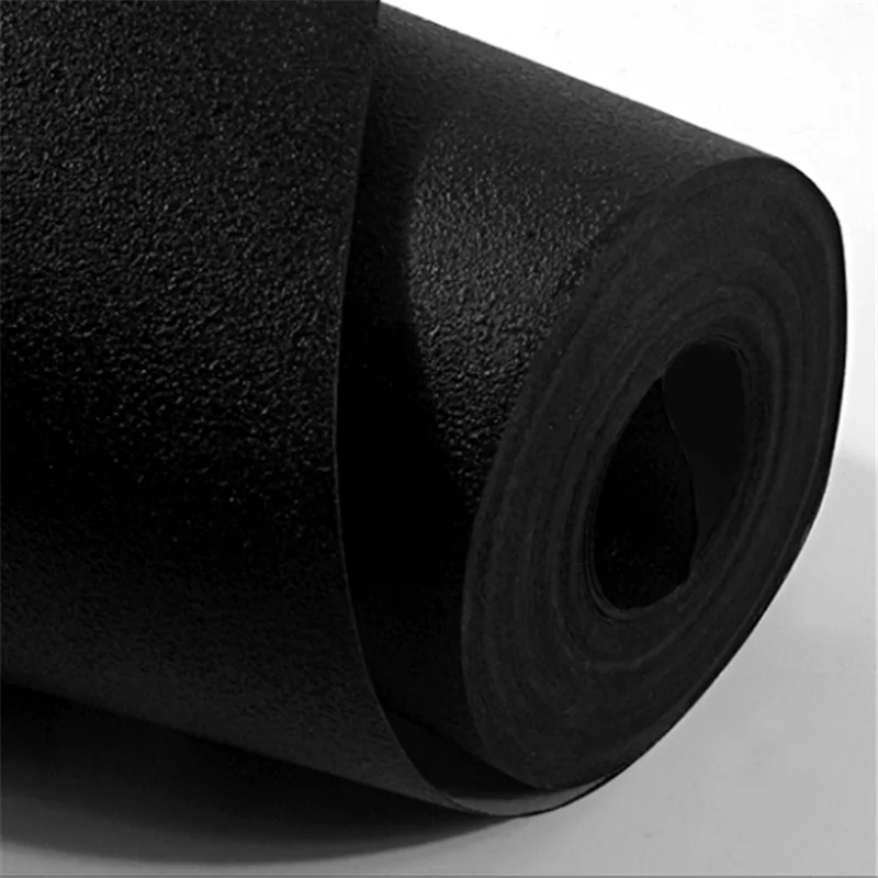 new Black silk brushed wallpaper Pure black waterproof living room PVC ...