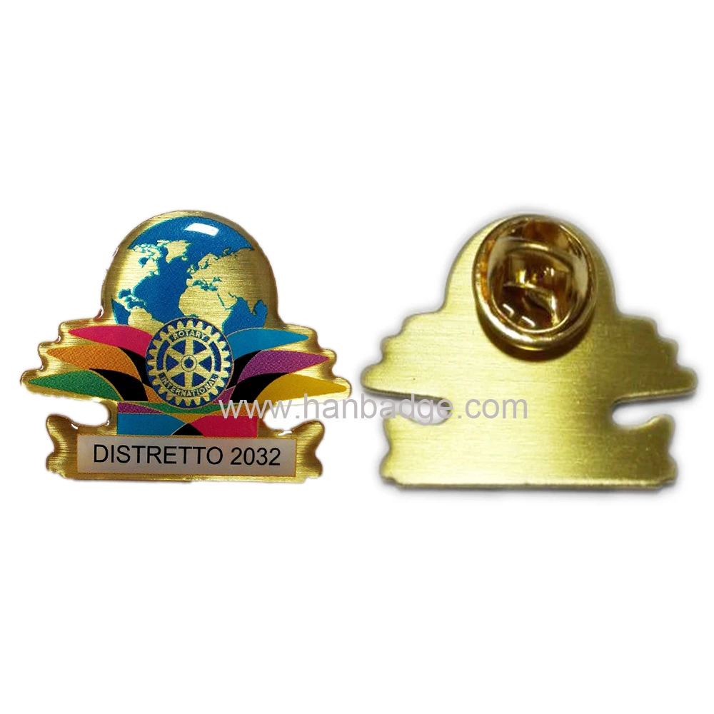 Customized Rotary Printing Lapel Pins Custom Design Badges Bronze ...