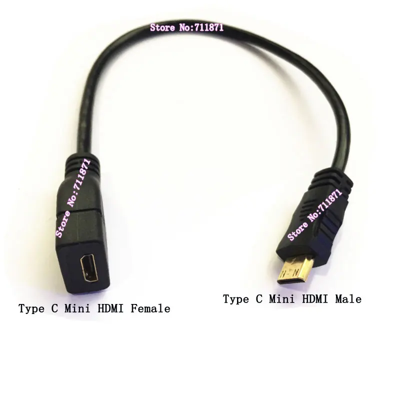 30cm Type C Male to Female Mini HDMI extension cable Male Female Type C ...