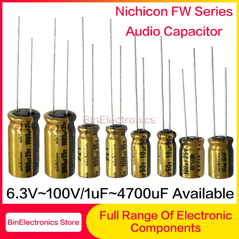 NICHICON-FW-Series-Electrolytic-Capacitors-6-3V-100V-1uF-4700uF ...