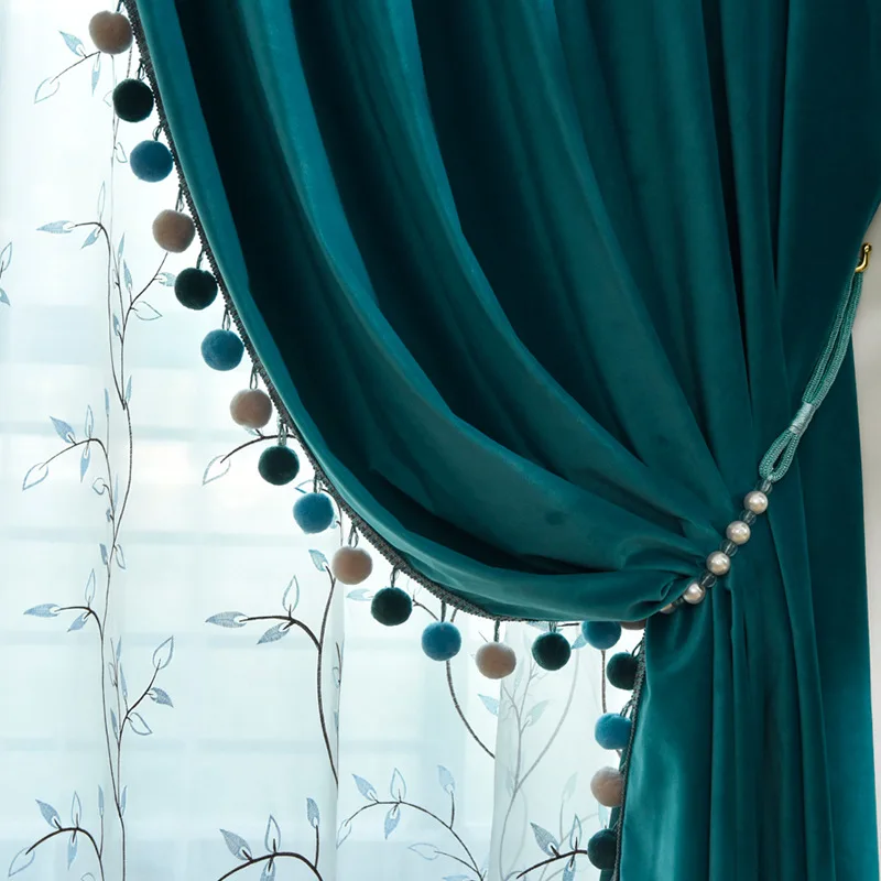 Blue-Wool-Velvet-High-end-Curtain-Light-Luxury-American-Modern-for ...