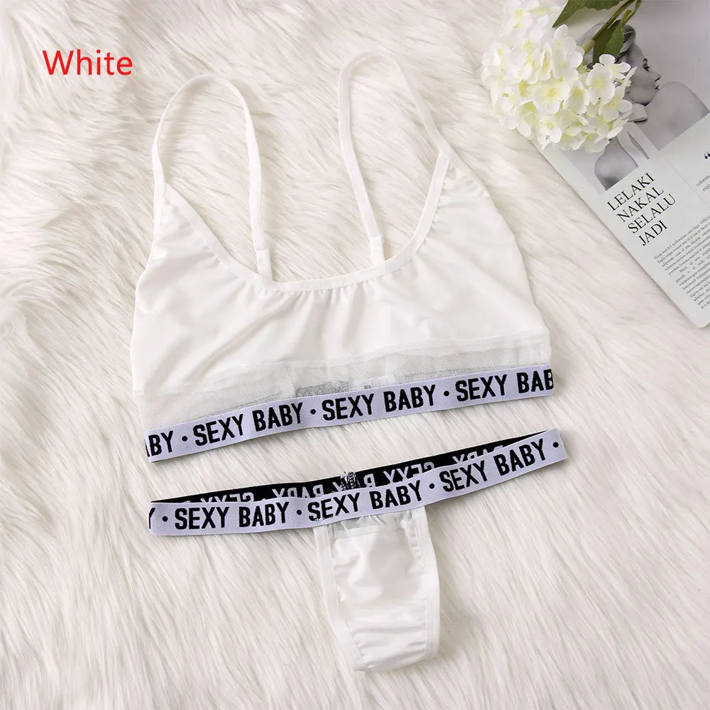 2 Pieces Bandage Lingerie Bra And Panty Sets Intimate Sissy Open Bra ...