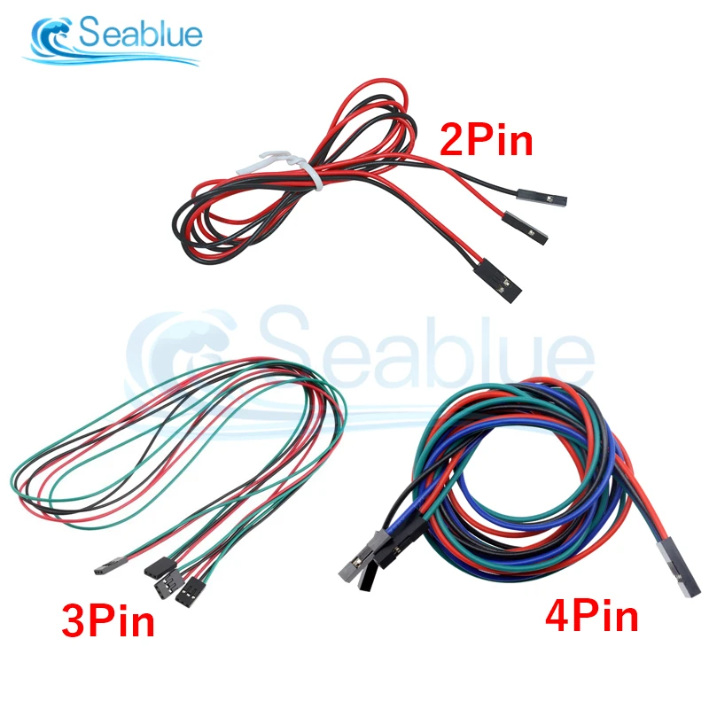 5pcs 2pin 3pin 4pin Male To Female Dupont Cable 70cm 3d Printer Dupont ...