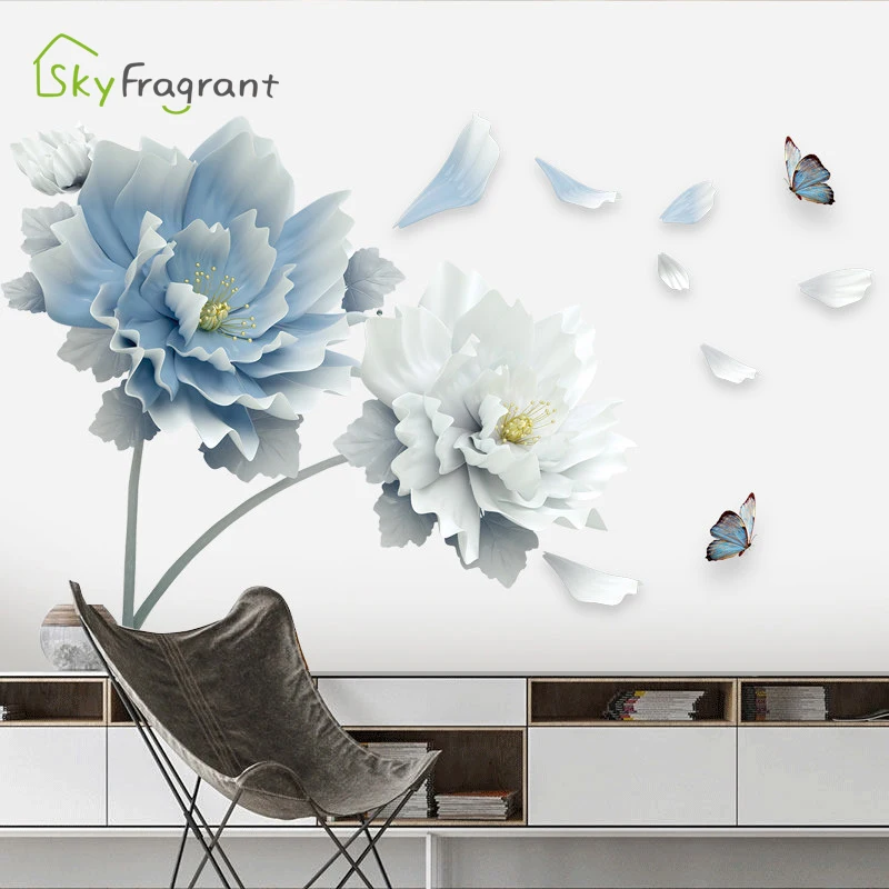 3D-Stereo-Flowers-Stickers-Home-Creative-Bedroom-Wall-Decor-Self ...