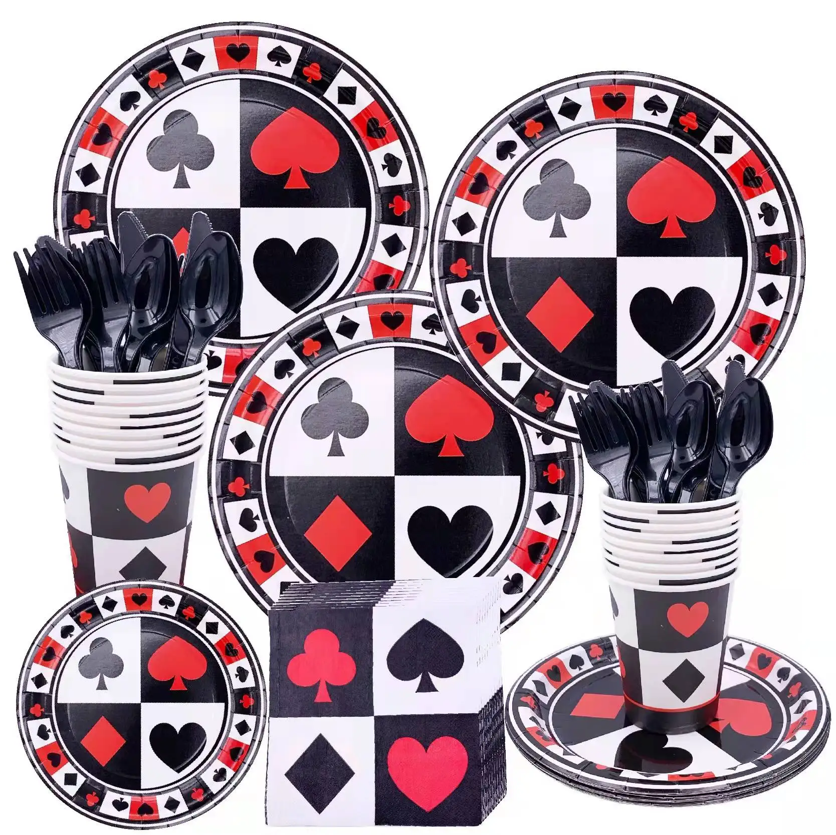 For-8-Person-Casino-Party-Decorations-Playing-Card-Theme-Party-Birthday ...