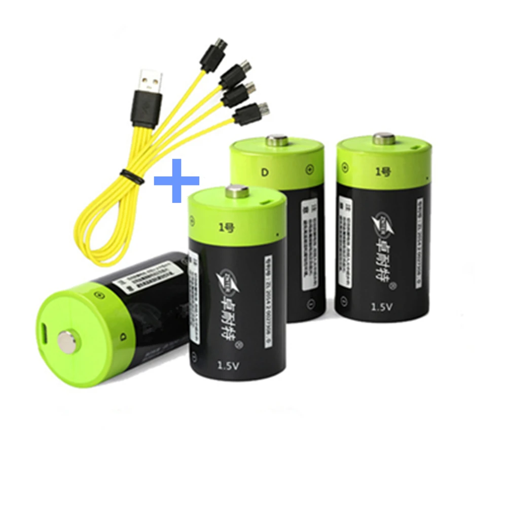 ZNTER 1.5V 6000mWh rechargeable battery Micro USB battery D Lipo LR20 ...