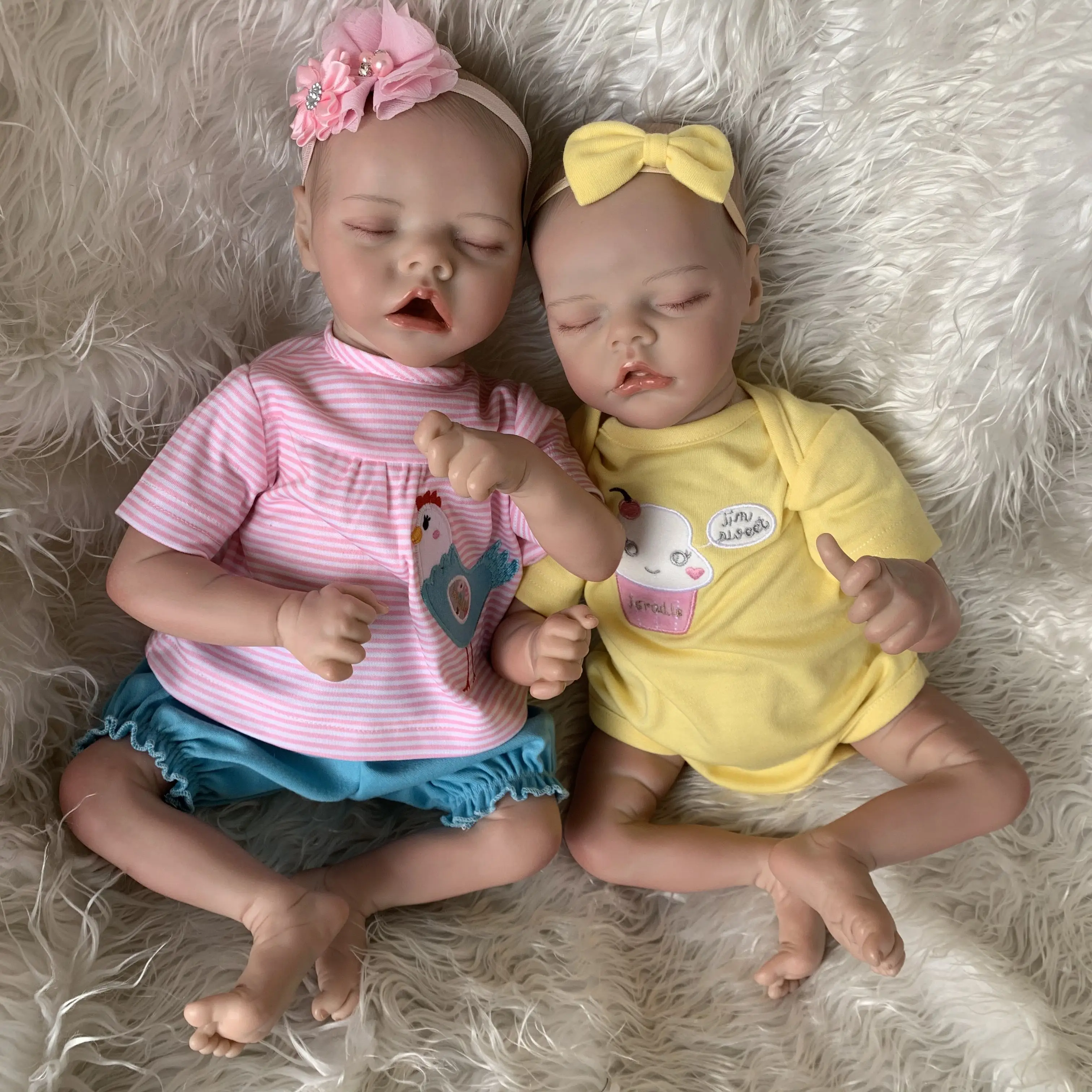 17inch Reborn Reborn Doll Twin A B Sleeping Baby Handmade Lifelike High ...