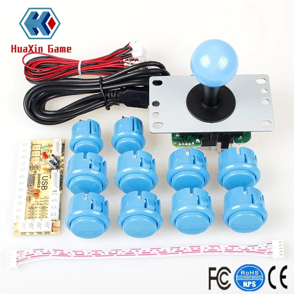 USB-Encoder-to-PC-Controllers-5Pin-Joystick-Handle-Arcade-Push-Buttons ...
