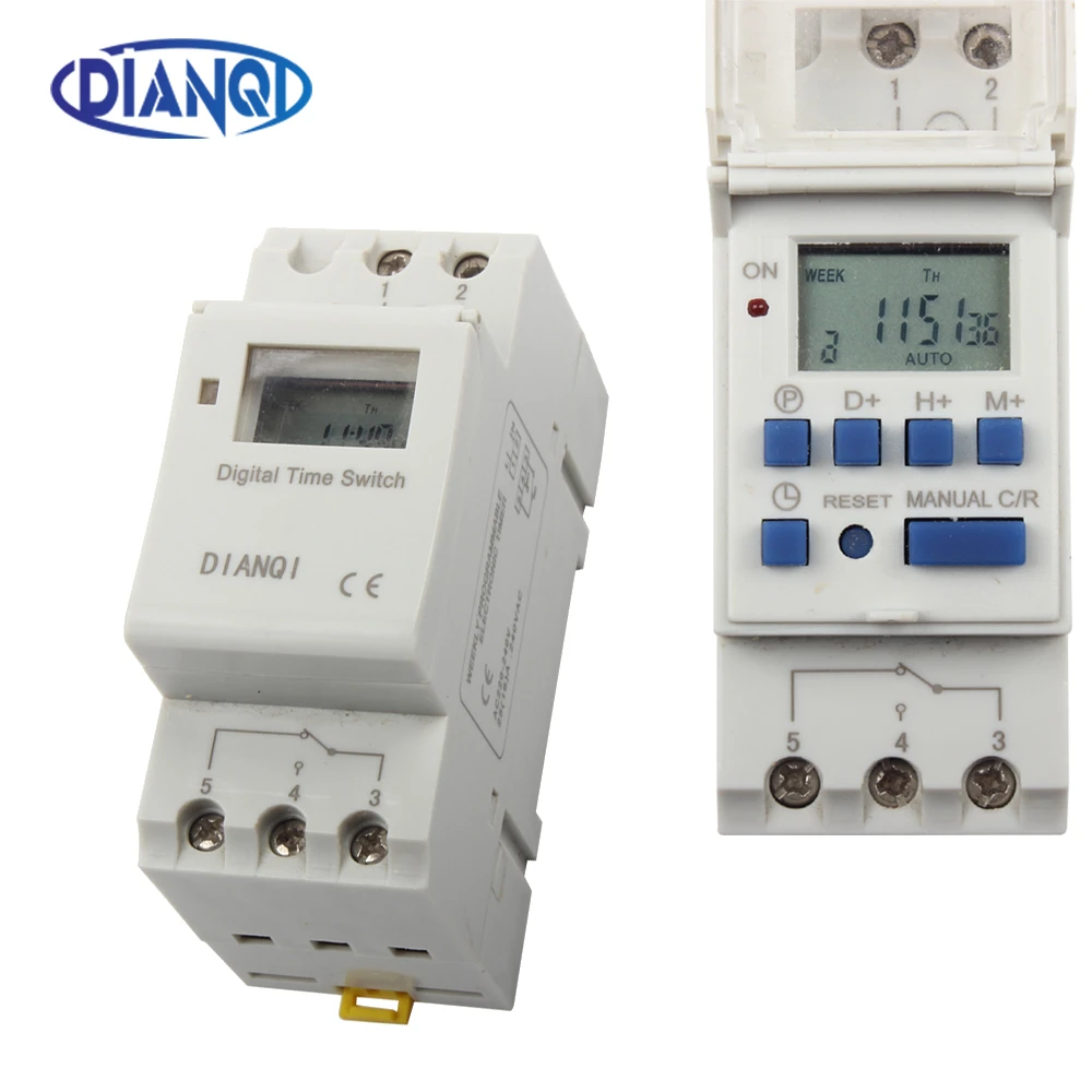 Timer Switch Din Rail Digital Tp8a16 Weekly Programmable Electronic ...