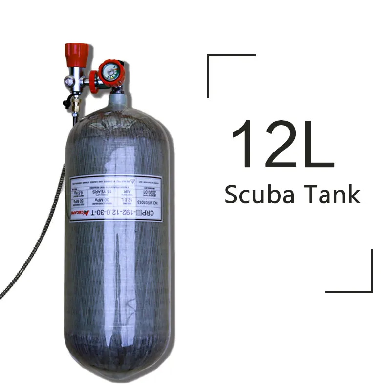 Acecare 12L Scuba Diving Tank Pcp Air Tank Carbon Fiber Cylinder for ...