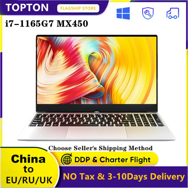 2020 Top 15.6 Inch Ultra Slim Laptop Intel Core I7 10510u I7-1165g7 Win ...
