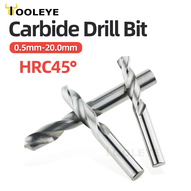 Tooleye HRC45° Carbide Drill Bit Metal Drill Bits Tungsten Steel Drills ...