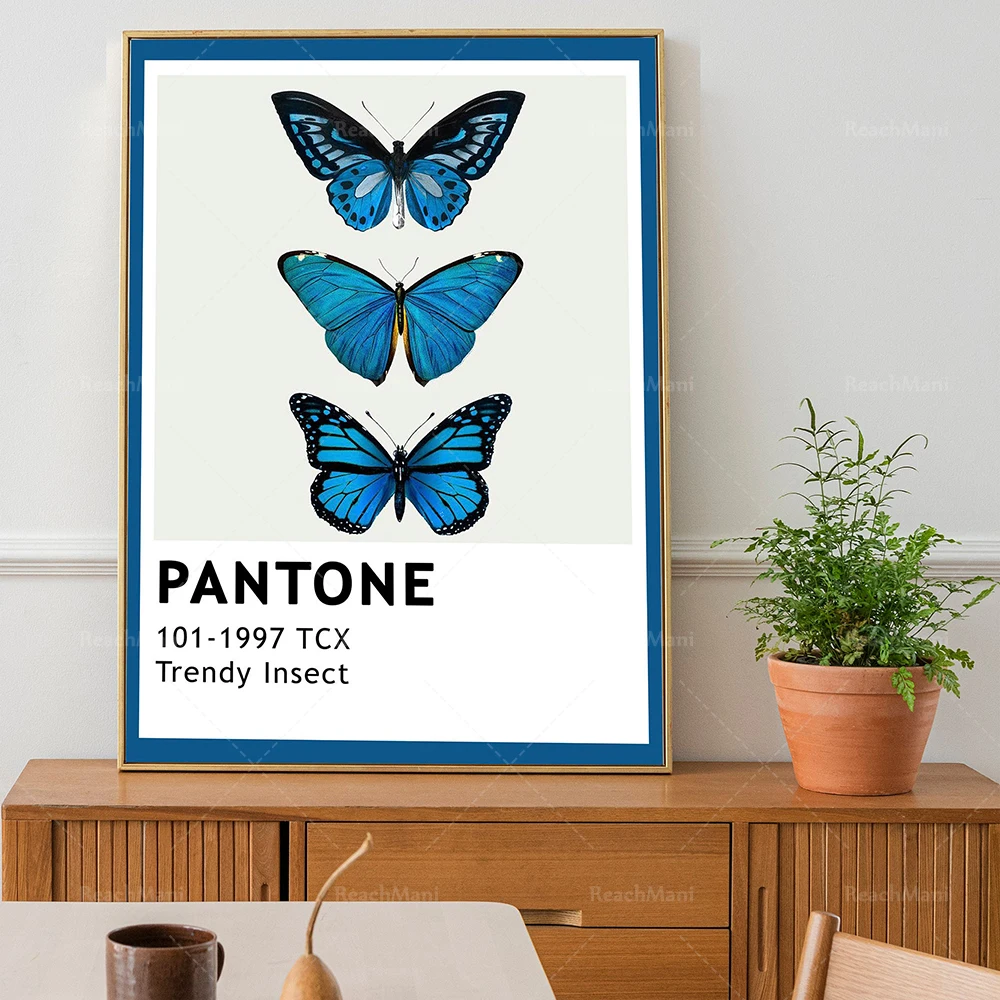 Pantone-kelebek-Poster-b-cek-bask-moda-Pantone-bask-estetik-Poster ...