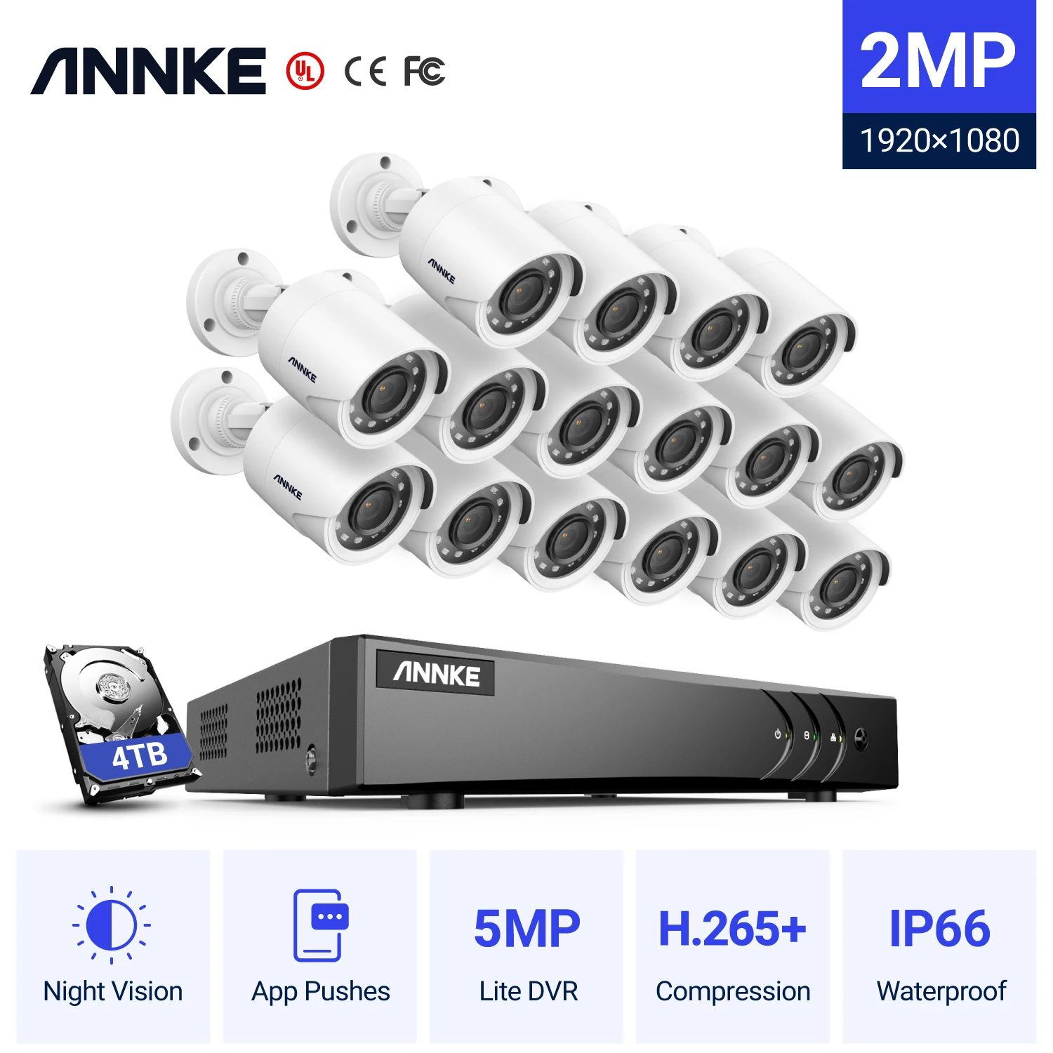 ANNKE-1080P-H-264-16CH-CCTV-Camera-DVR-System-16pcs-IP66-Waterproof-2 ...