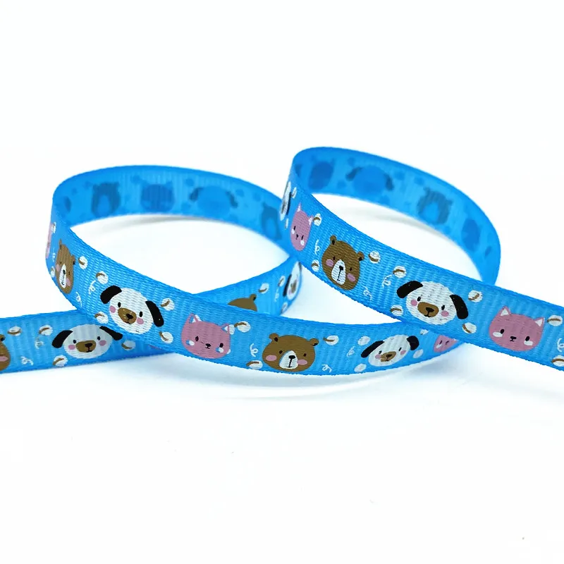5 Yards 10mm Pet Ribbon Printed Animal Grosgrain Ribbons for Gift ...