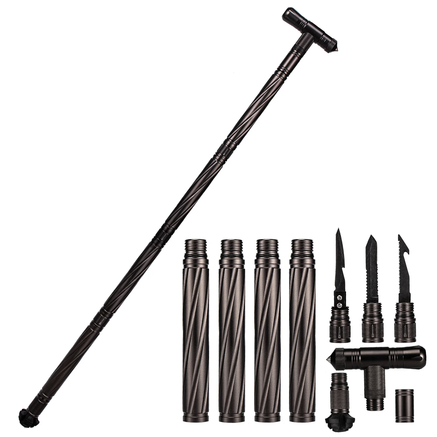 Tactical-Trekking-Poles-Home-Car-Survival-Self-Defense-Sticks-Folding ...