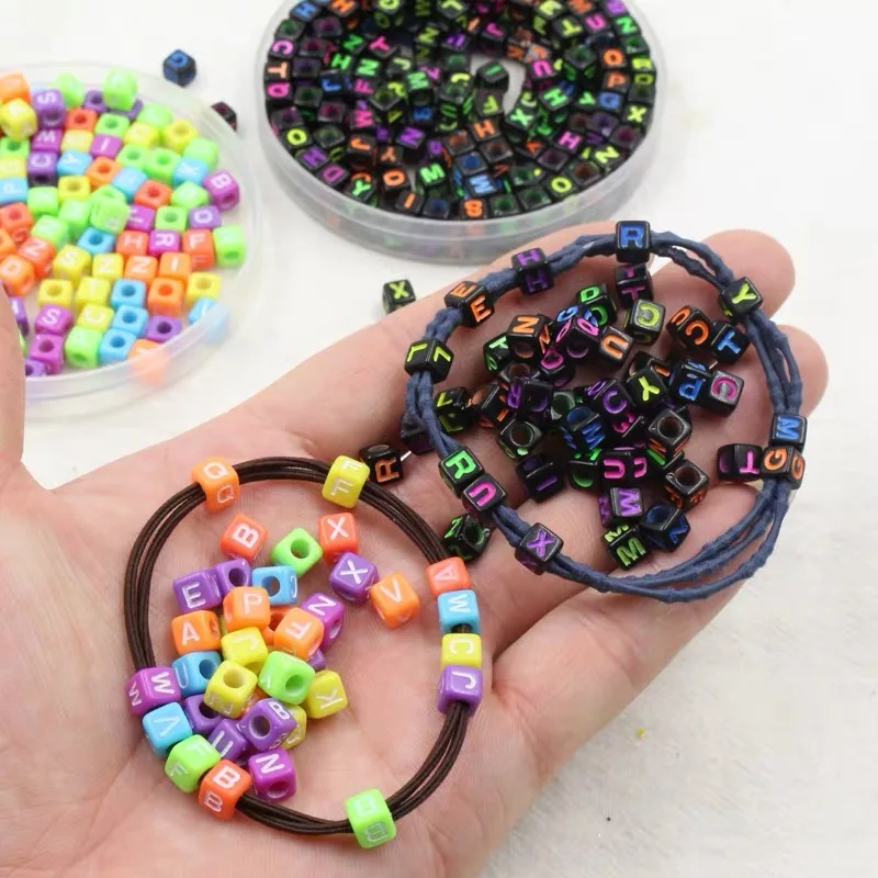 200pcs lot 5mm Cube Mix Letter Beads Square Russian Alphabet Beads For Jewelry Making Handmade Diy Bracelet Hair Accessories AliExpress