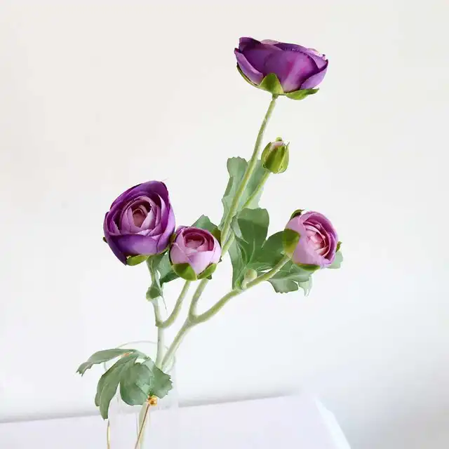 Artificial Ranunculus Flowers with Real Touch Stem Faux Peony Wedding ...