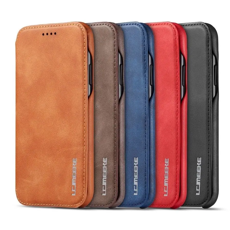 Slim Flip Leather Case for iPhone 6 6s 7 8 Plus X XR XS 11 12 Pro Max ...