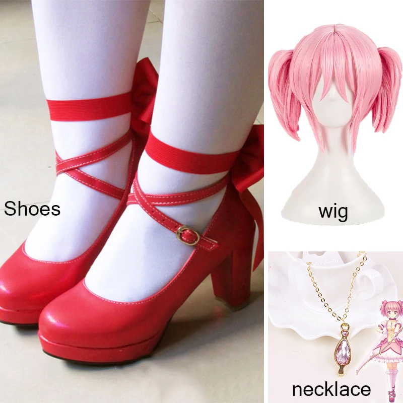 Anime peruca puella magi madoka magica madoka kaname cosplay colar ...