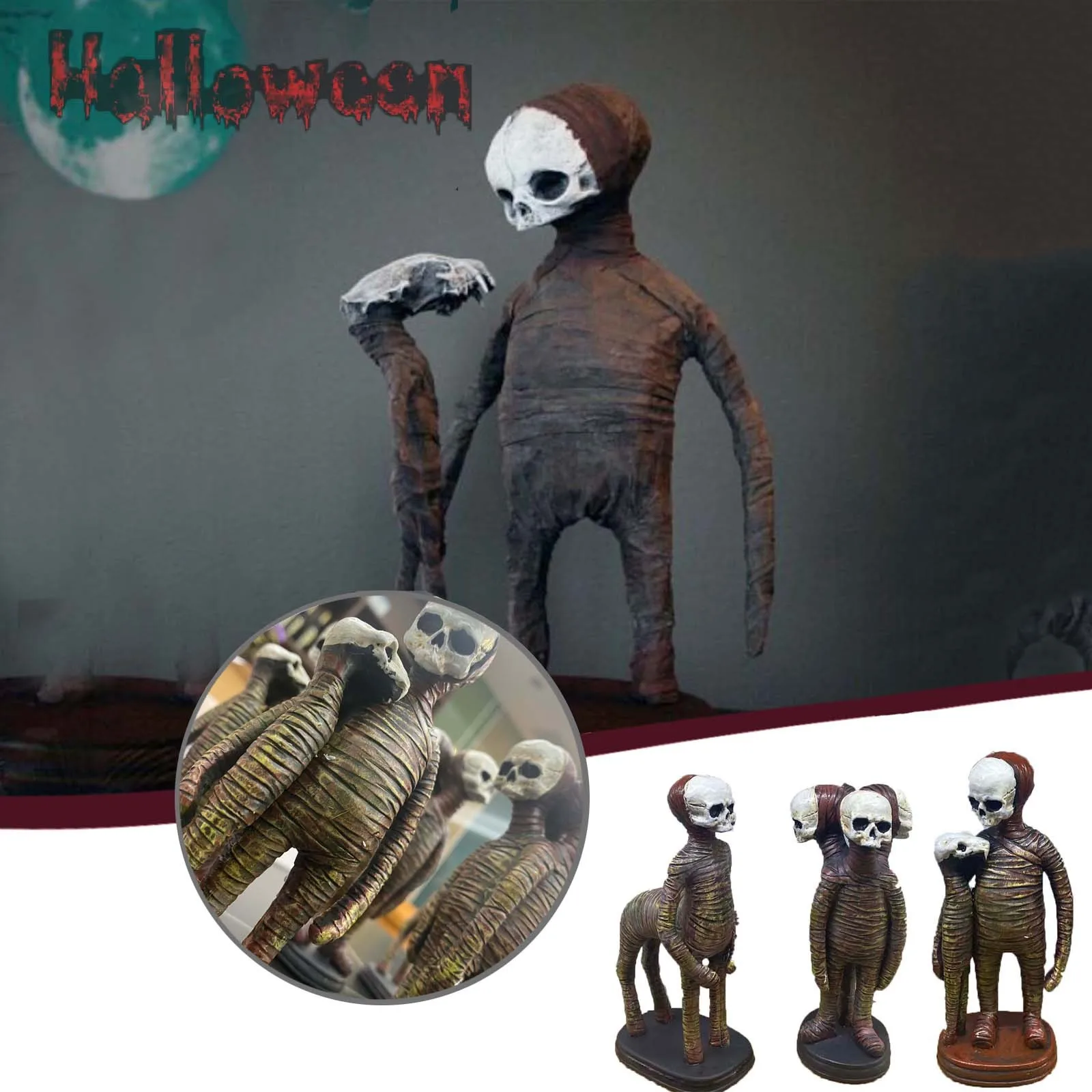 Statue-Sculpture-Halloween-Gothic-Mummy-Horror-Resin-Craft-Skull ...
