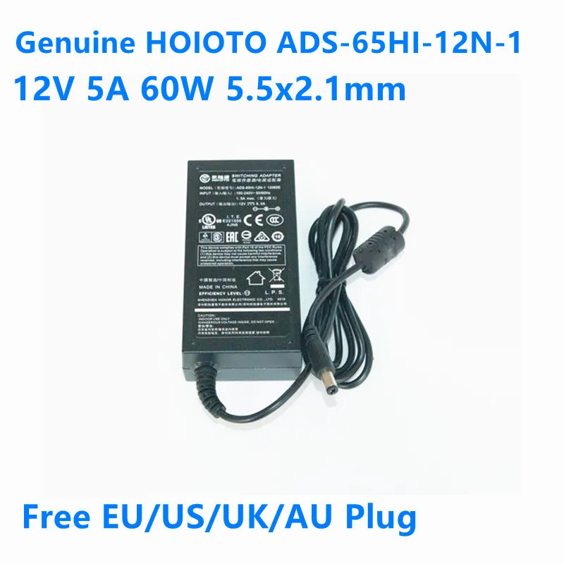Genuine HOIOTO ADS-65HI-12N-1 12060E 12V 5A 60W 5.5x2.1mm AC Switching ...