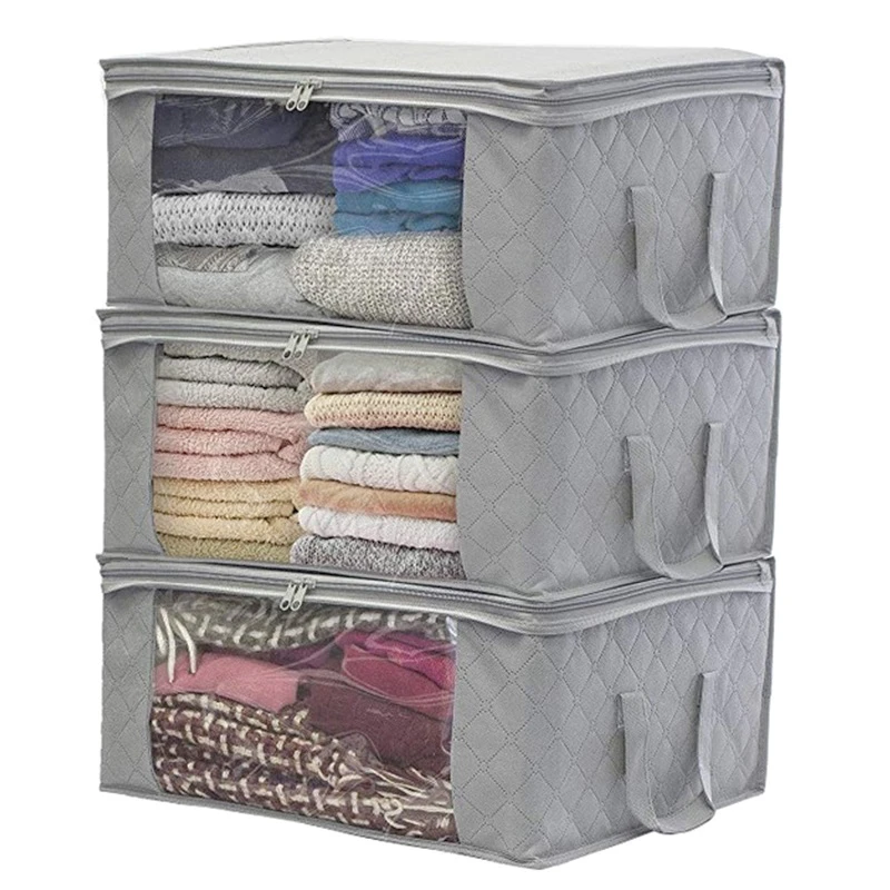 1pcs Large Storage Box Zipper Cover Window Folding Organizer Bedroom ...
