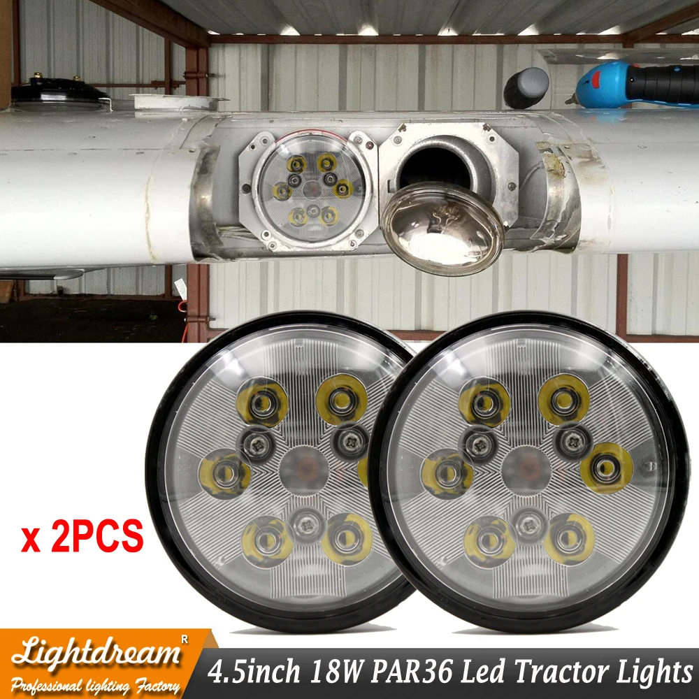 PAR36 4.5" Inch Round 18W 12V 24V Led Work lights For Massey Ferguson ...