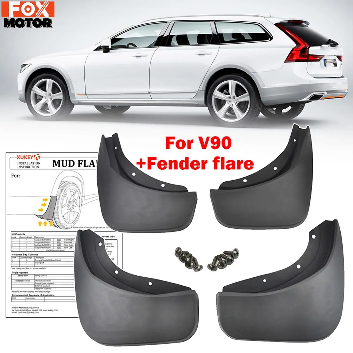 OE-Styled-Molded-Car-Mud-Flaps-For-Volvo-V90-2017-2021-2018-Mudflaps ...