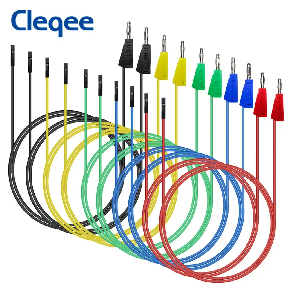 Dupont Silicone Jumper Cable Male/Female To Stackable Banana Plug 26AWG ...