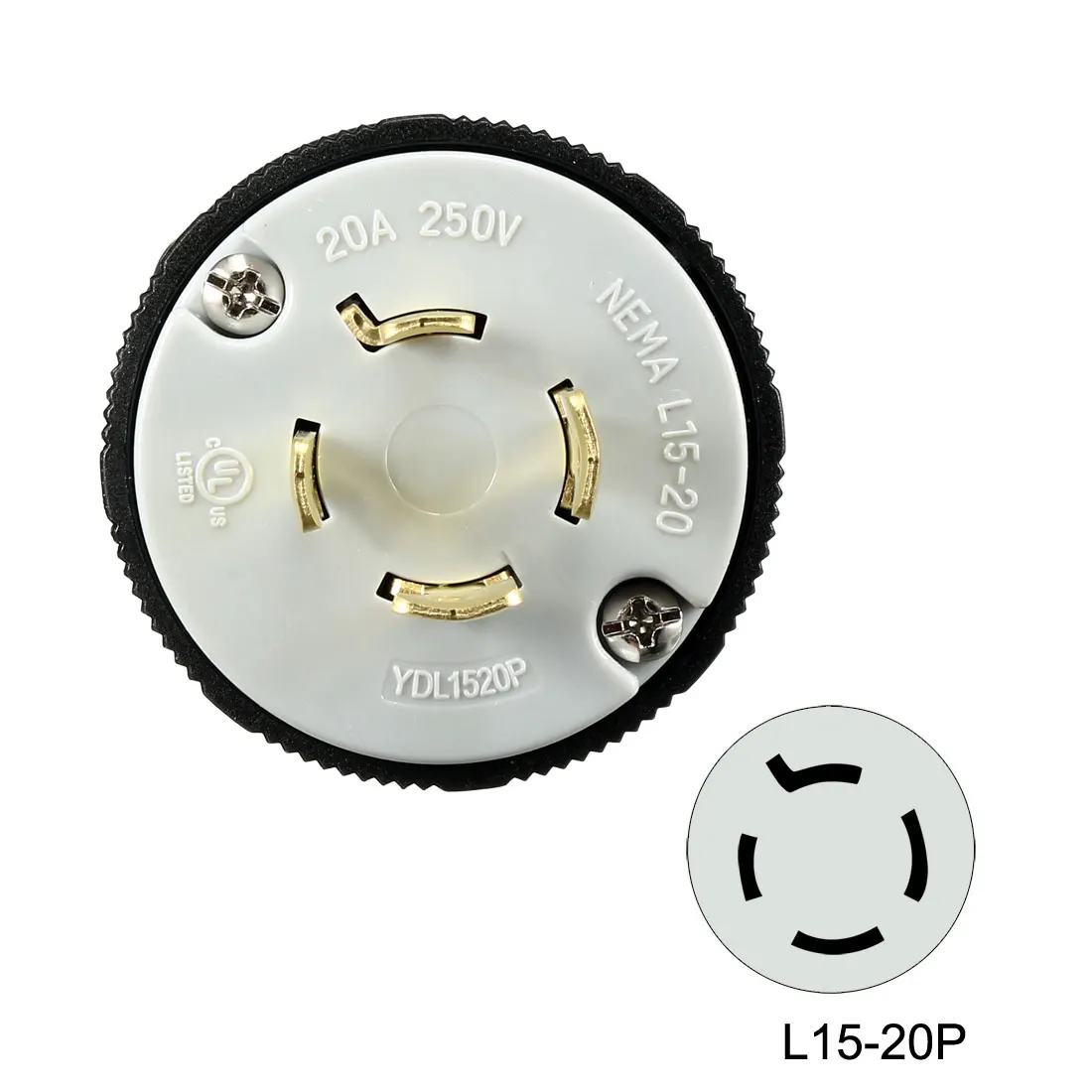 uxcell Locking Plug Male NEMA Grounding Industrial Grade L15-20P - buy ...