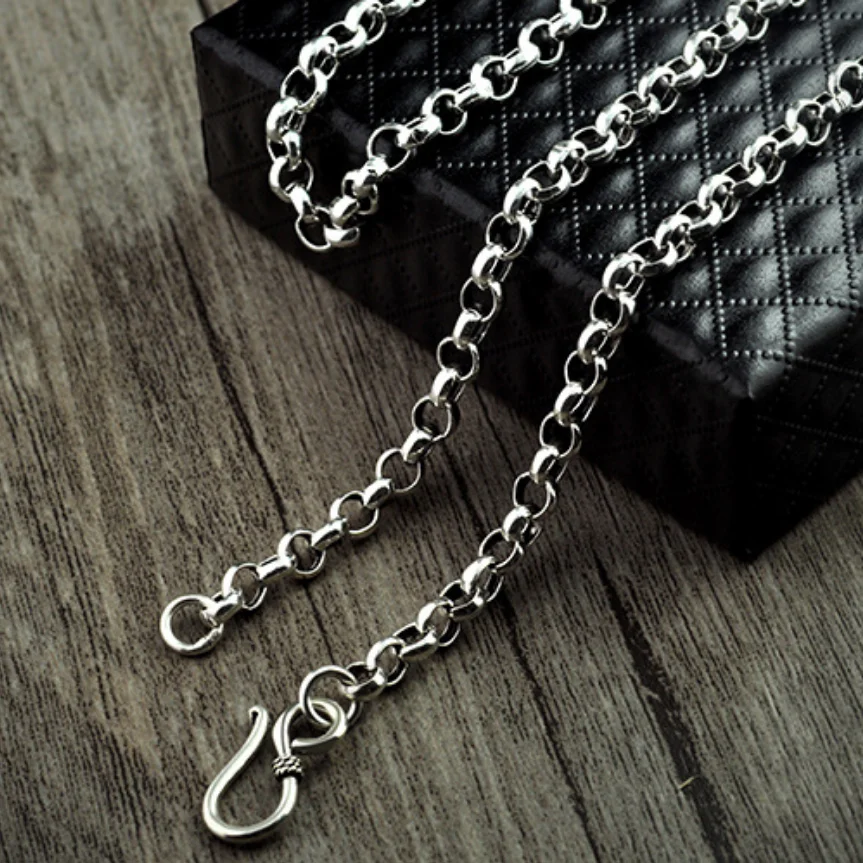 Real Silver 3.5 5MM Thick Cross O Link Chain S925 Sterling Round ...