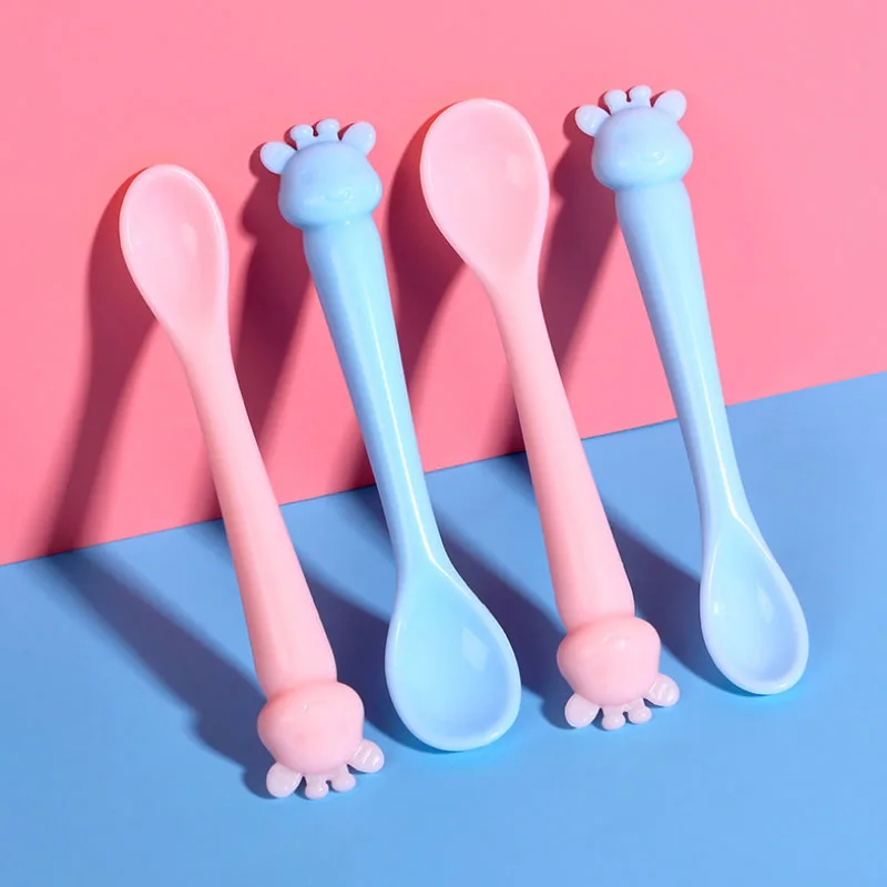 Let’s Make Cute 2pc Silicone Sika Deer Cartoon Baby Spoon For Baby ...