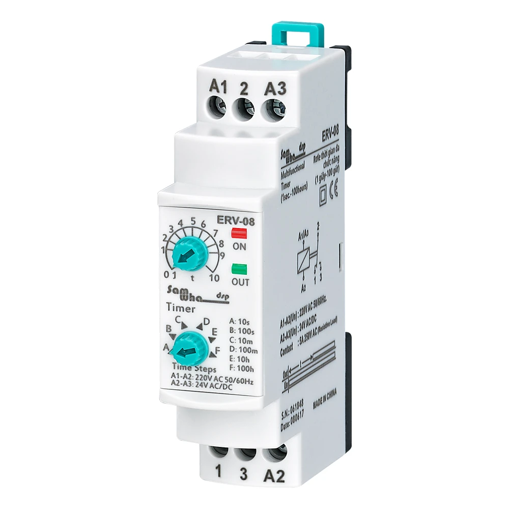 Samwha-dsp Erv-08 On Delay Multifunctional Time Relay Electronic ...