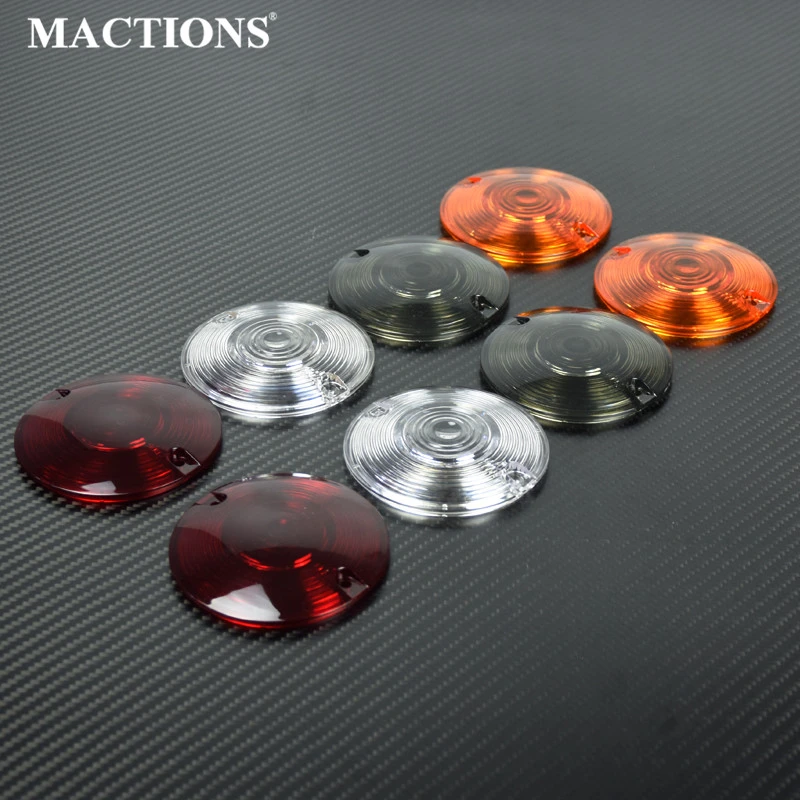 Motorcycle Smoke/Clear/Orange/Red Turn Signal Light Lens Cover 2PCS For ...