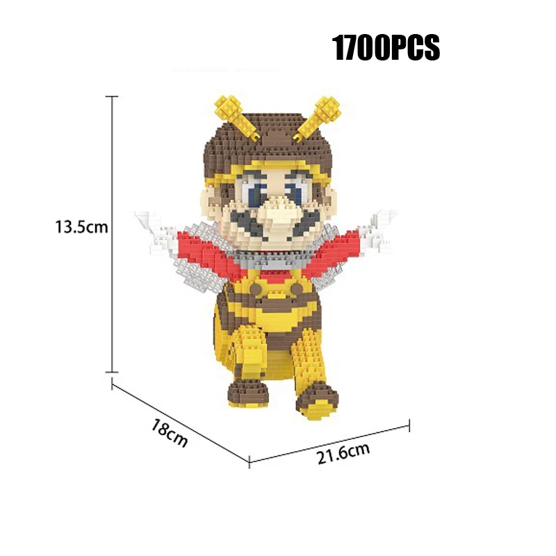 Classic game super mario bros figure micro diamond block bee Wario ...