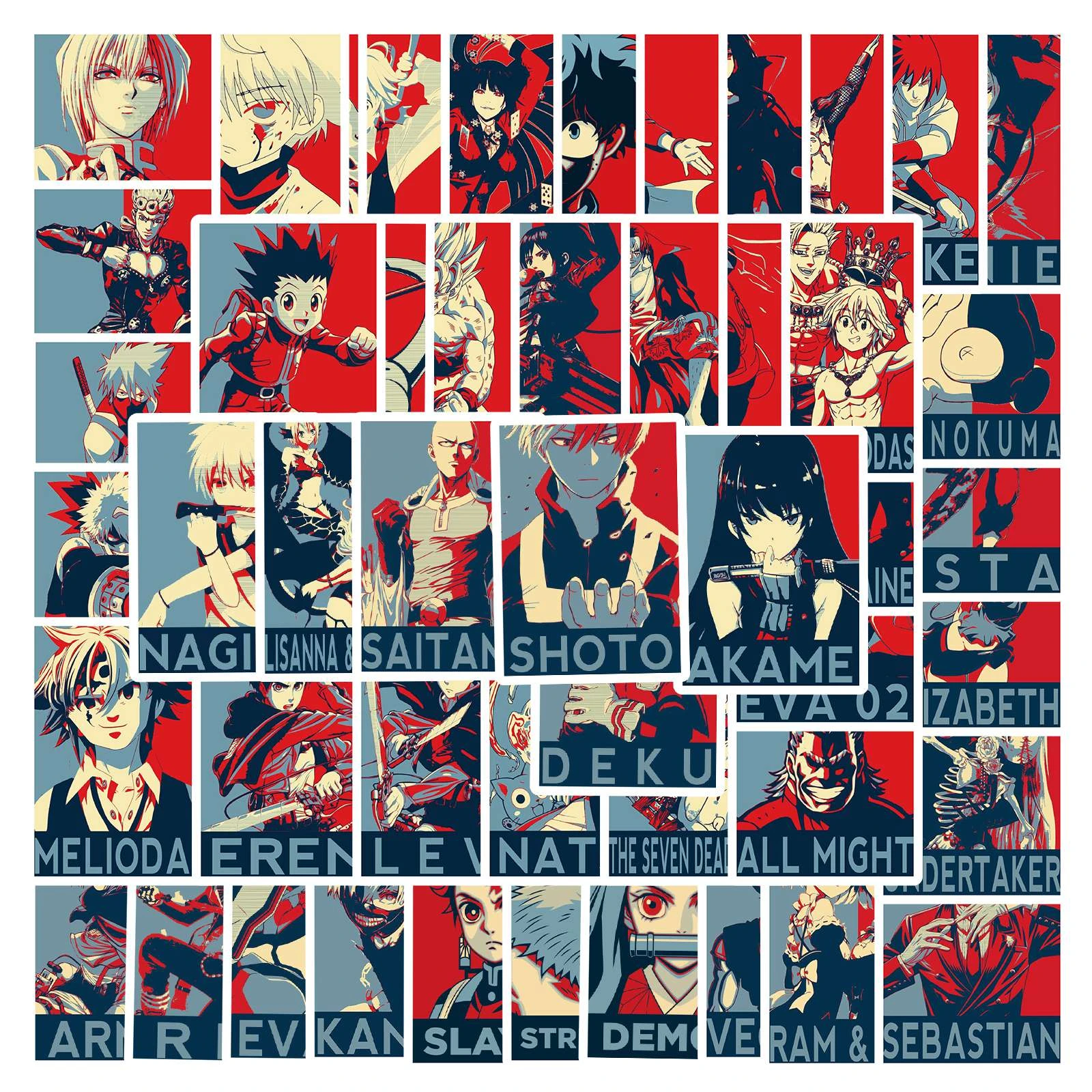 50pcs Classic Anime Posters Combined Graffiti My Hero Academia/Attack ...