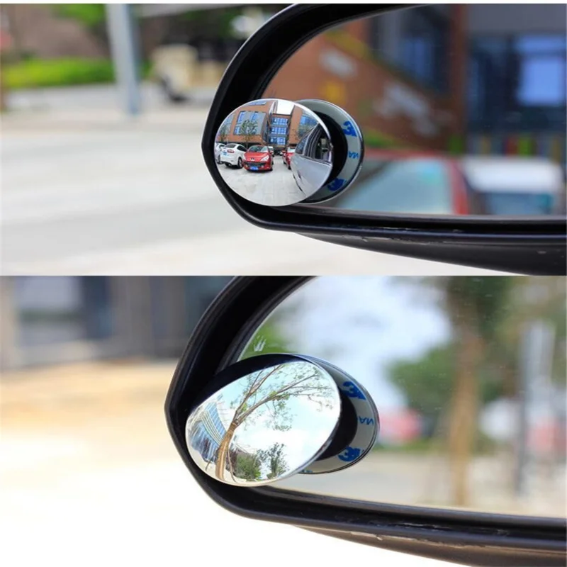 Automobile Rimless Small Circular Mirror 360 Degree Reversing Blind ...