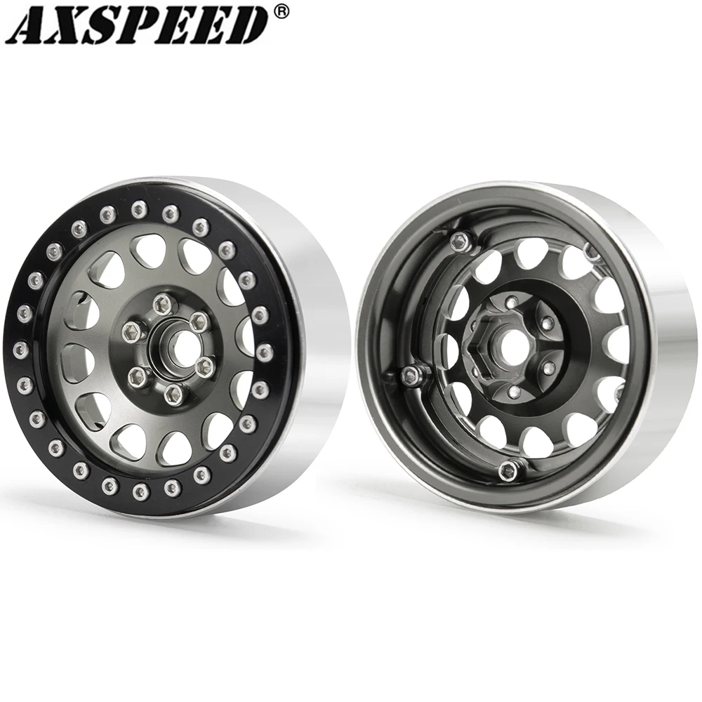 AXSPEED 2.2inch Alloy Beadlock Wheels Rims for 1/10 Axial Wraith 90018 ...