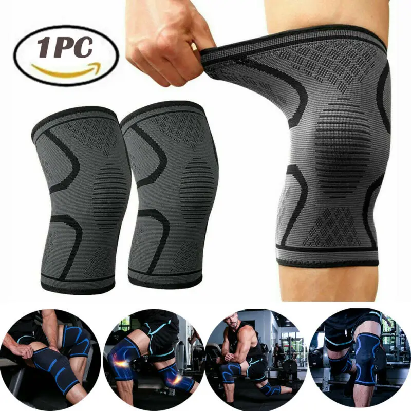 Elastic Knee Pads Sports Fitness Kneepad Gym Gear Patella Running ...