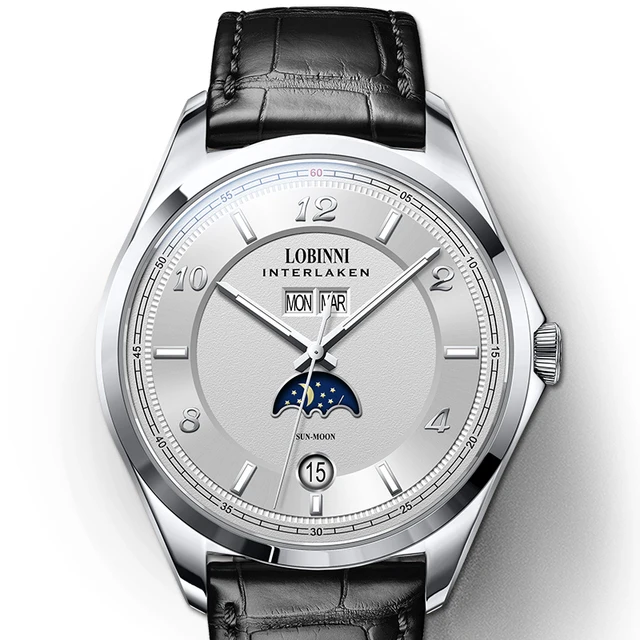 Switzerland Luxury Brand LOBINNI Automatic Mechanical Men's Watch Multi ...