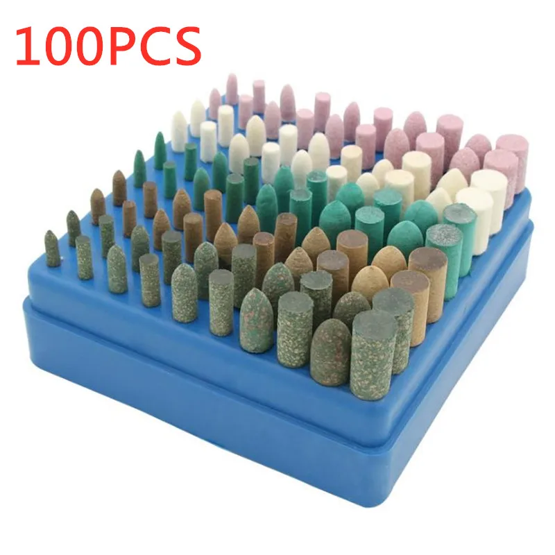 100Pcs Polishing Buffing Wheel Wool Felt Mandrel Mounted Grinding Head ...