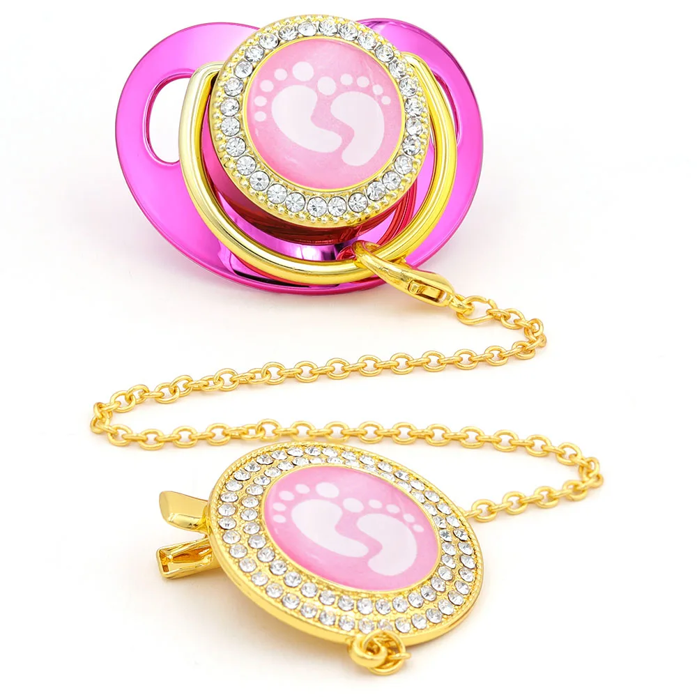 Gold-Pacifier-With-Clips-Bling-For-Baby-Shower-Gifts-Hot-Selling ...