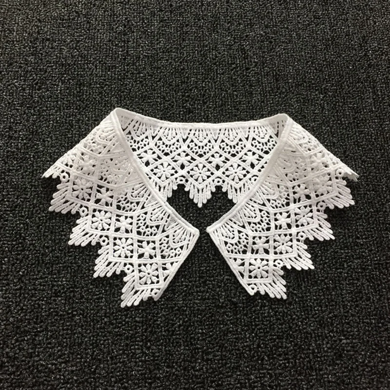 Tissu,Faux col blanc pour femme, faux chemisier détachable, demi ...