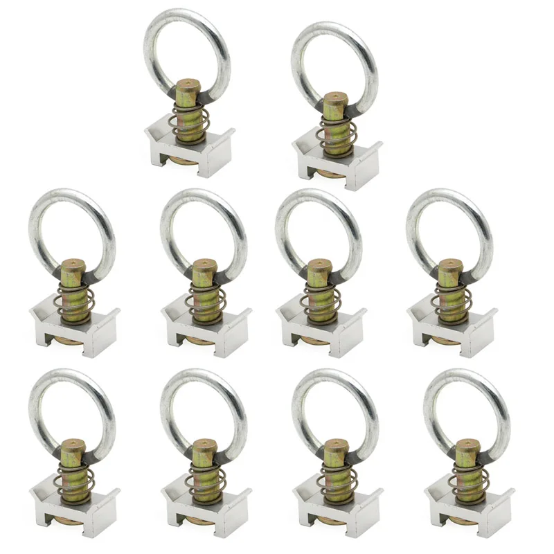 10pcs Aluminum L Track Base Single Stud Fitting w/ Round Ring Anchors ...