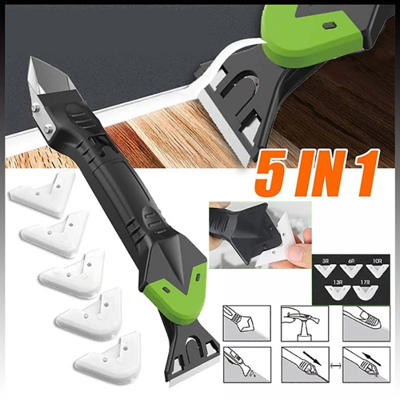 5 In 1 Silicone Sealant Remover Tool Kit Set Scraper Caulk Mould Smooth ...