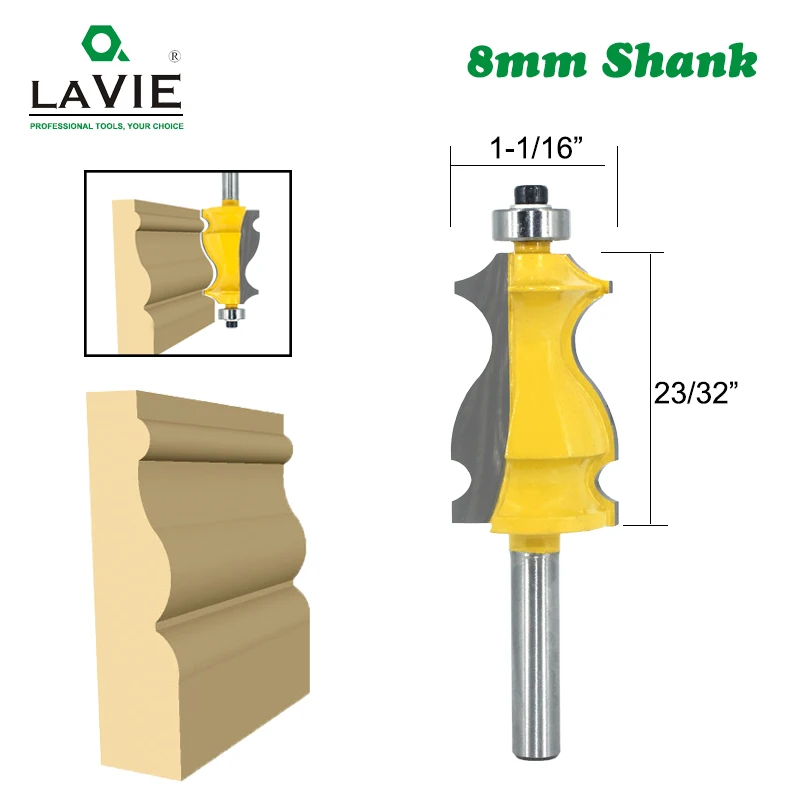 LAVIE 1pc 8MM Shank Fish Handrail Moulding Line Router Bit Woodworking ...