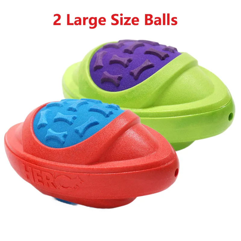 CAITEC Dog Toys Football for Dogs Floatable Squeaky Hard and Firm Fit ...
